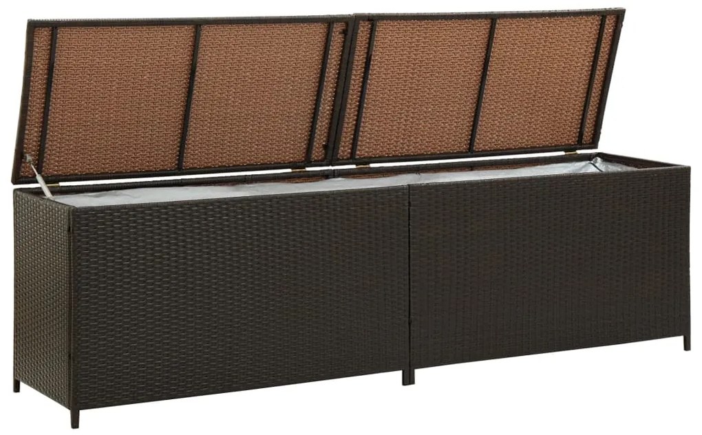 vidaXL Marketos Zahradní úložný box polyratan 200 x 50 x 60 cm hnědý