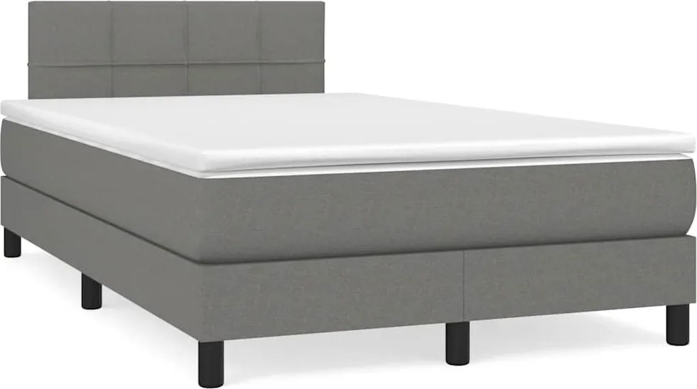 Box spring postel s matrací tmavě šedá 120x200 cm textil 3140042