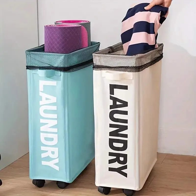 Skládací koš na prádlo s kolečky, šedá, NoBi LAUNDRY TYP 5