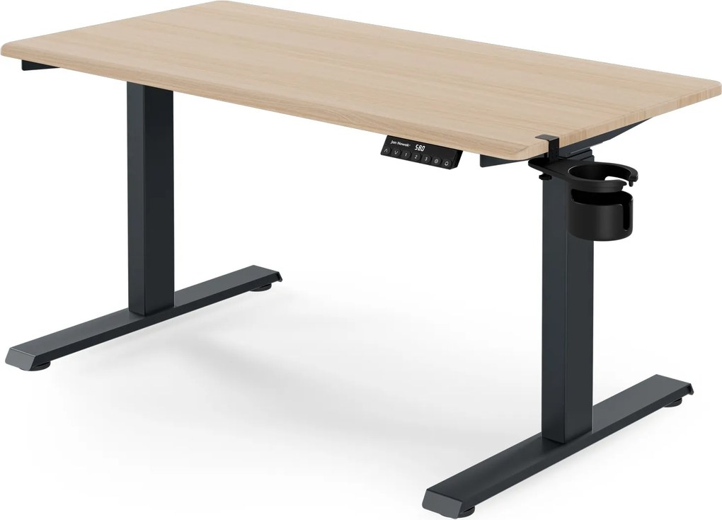 Elektrický stůl s regulací výšky ergonomický antracitový/dub sonoma,1200x600 mm: ARIA