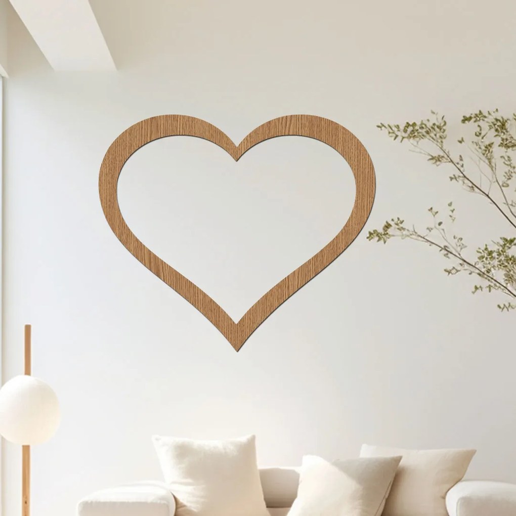 dřevo života Dřevěné srdce na zeď Barevný vzor: Buk, Rozměry (cm): 80x68