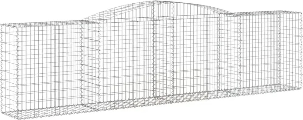 Klenuté gabionové koše 15ks 400x50x100/120cm pozinkované železo 3147005