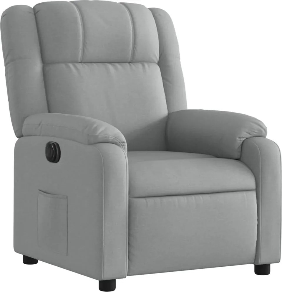 Elektrické polohovací křeslo světle šedé textil 3205178