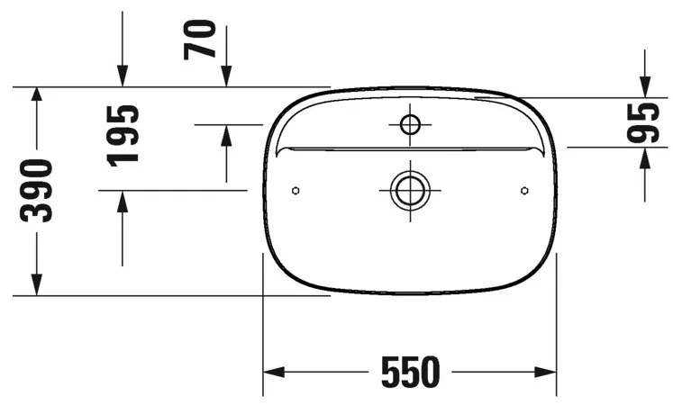 Duravit Zencha - Umyvadlová mísa 550x390x140 mm, bílá 2374550071