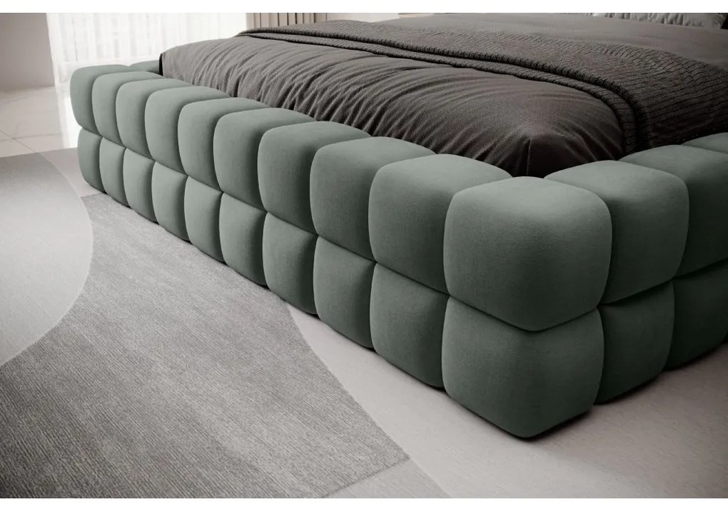 Eltap Čalouněná postel Dizzle Materiál a barva potahu: Amore 35 - zelená, Rozměry (cm): 180x200
