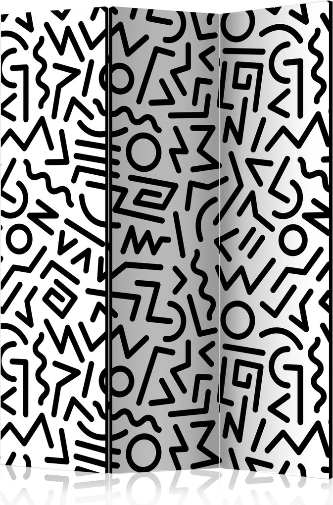 Artgeist Paraván - Black and White Maze [Room Dividers] 135x172