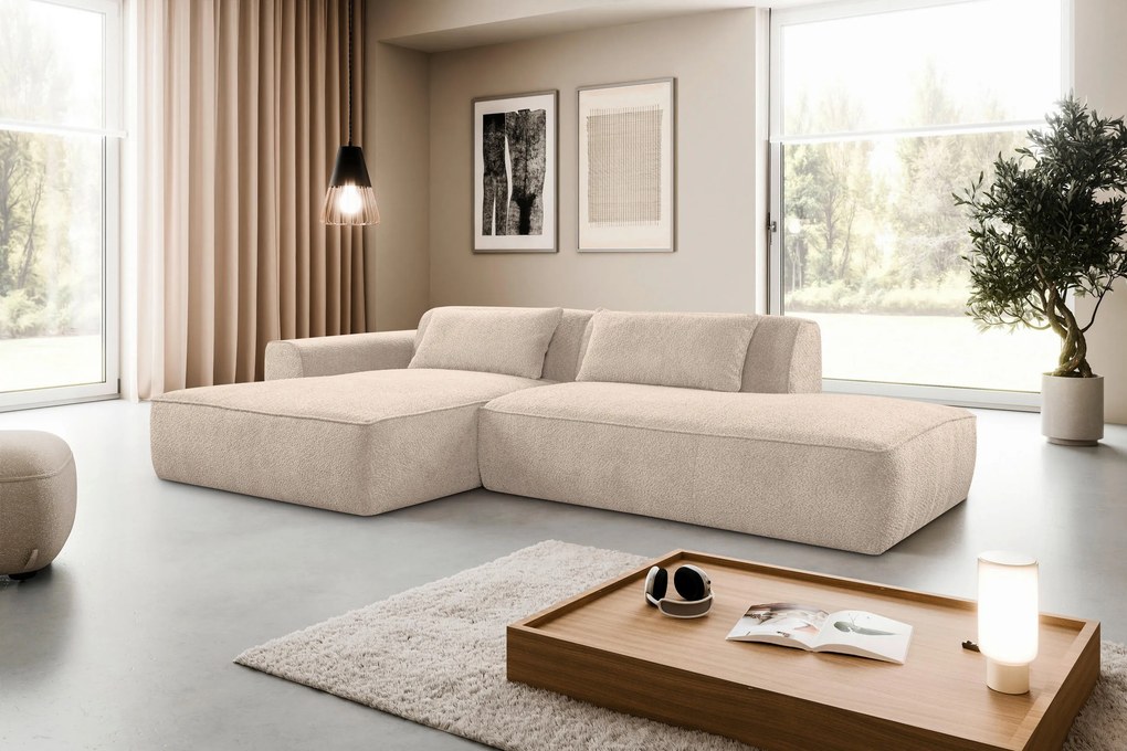 XXXLutz ROHOVÁ SEDAČKA, plast, textil, kompozitní dřevo, pískové barvy MID.YOU - Sedací soupravy - 000694009637