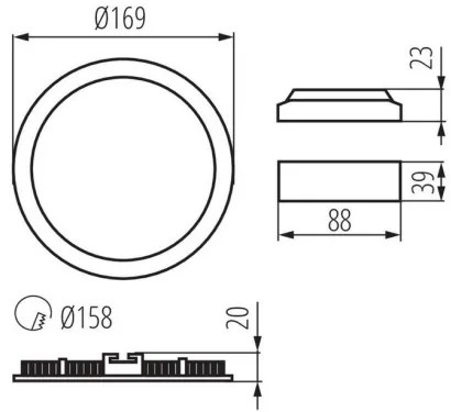 Podhledové LED svítidlo Kanlux ROUNDA V2LED12W-NW-W neutrální bílá 28931