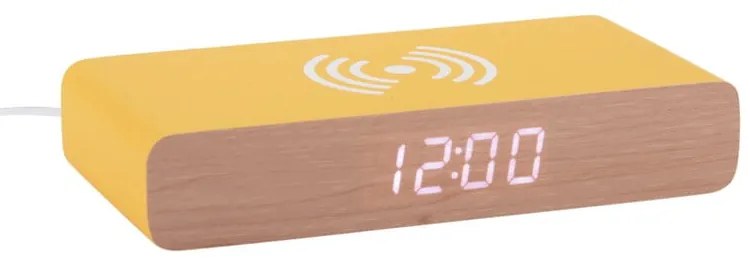 Digitální budík s bezdrátovou nabíječkou Retro Flat LED – Karlsson