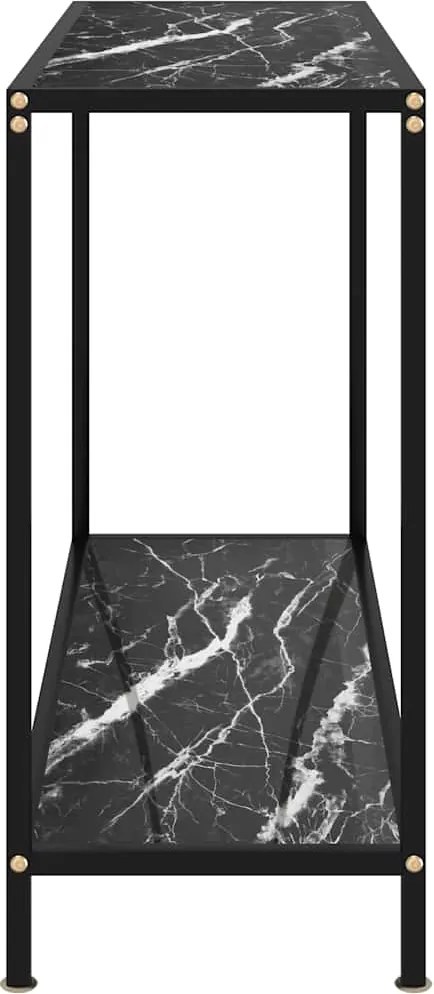 Konzolový stolek černý 100 x 35 x 75 cm tvrzené sklo 322838
