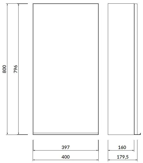 Cersanit - VIRGO závěsná skříňka 40cm, bílá-chrom, S522-039