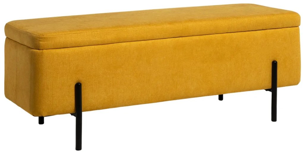 OnaDnes -20% Žlutá čalouněná lavice Somcasa Viena 120 cm s úložným prostorem