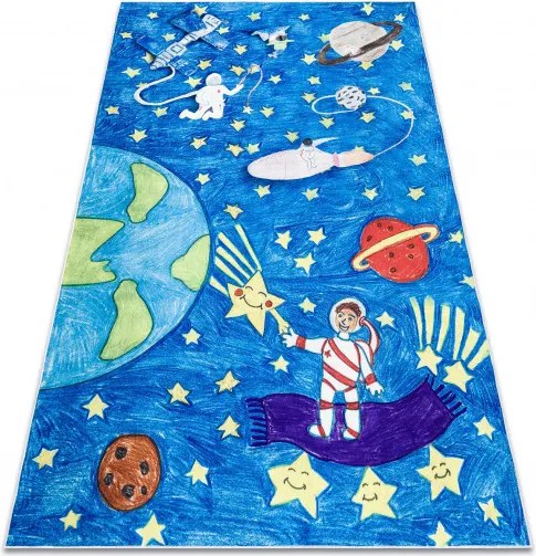 Detský kusový koberec Bambino 2265 Rocket Space blue, 120x170, modrá, detská izba, Dywany Łuszczów