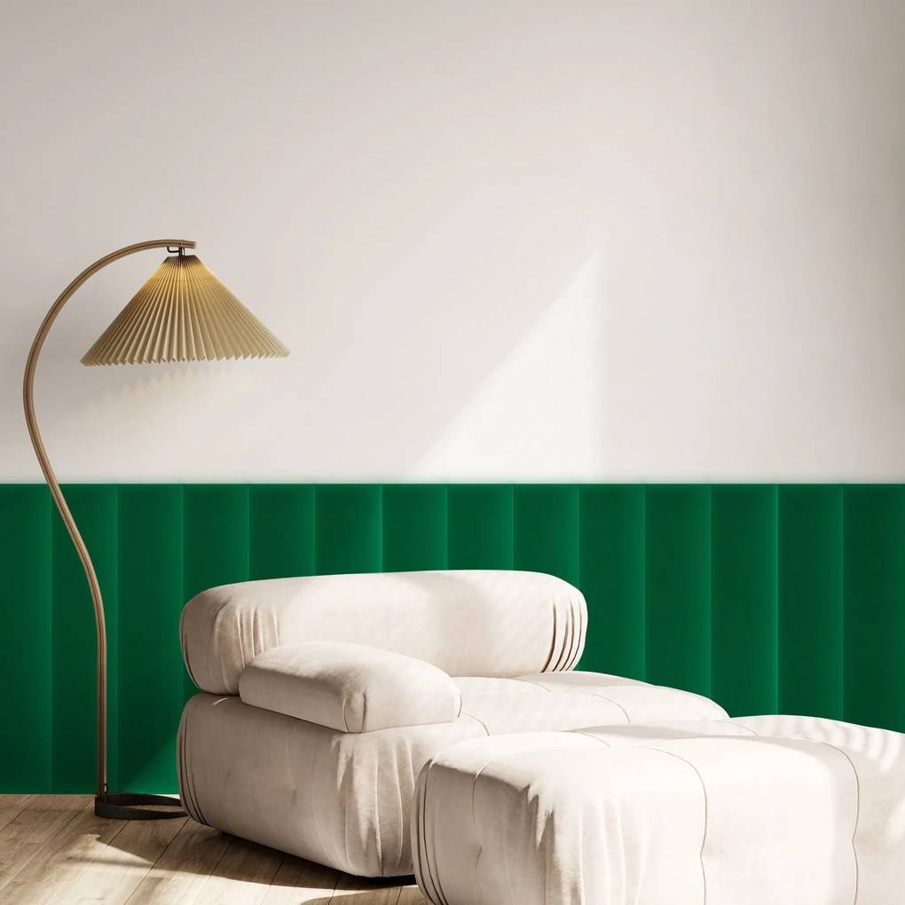 Sametový čalouněný panel - Obdélník - 60x15cm Farba: Zelená