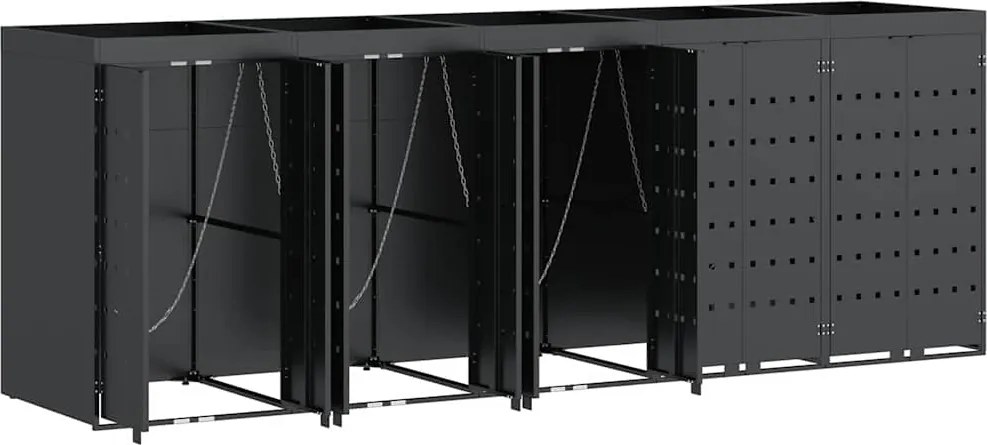 Úložný box na 5 popelnic Antracit 340 x 77,5 x 121,5 cm 3394746