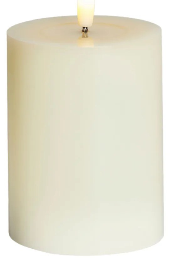 LED svíčka na baterie vosková Sille Ivory, Ø 7,5 × 10 cm, bílá, 2× AA