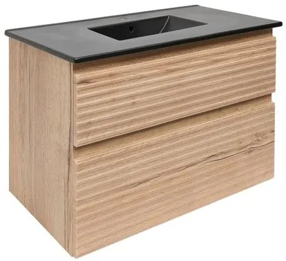 Koupelnová skříňka 2 zásuvková s umyvadlem Naturel Savona 78x53x44,8 cm dub Halifax mat SAVONA280DHC