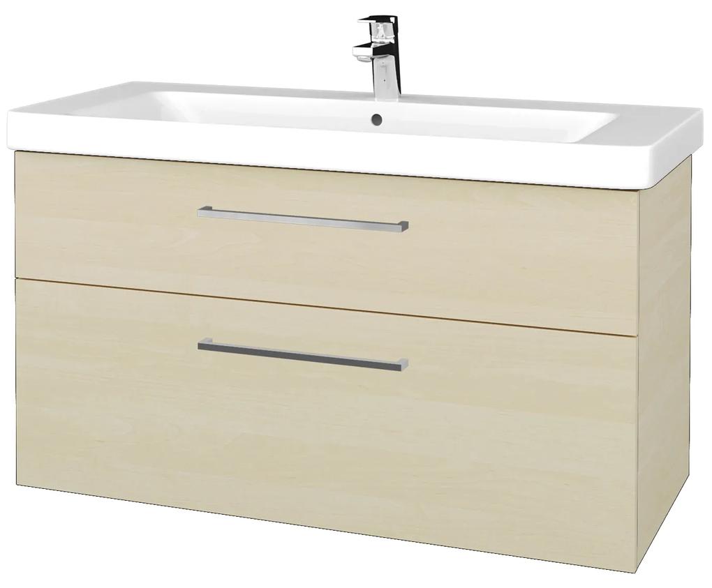 Dřevojas Koupelnová skříň Q MAX SZZ2 105 Varianta: N01 Bílá lesk / Úchytka T02 / N07 Stone