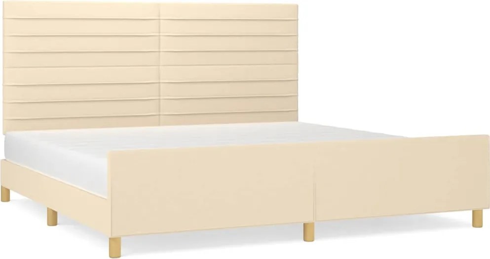 Rám postele bez matrace krémový 200 x 200 cm textil 3125167