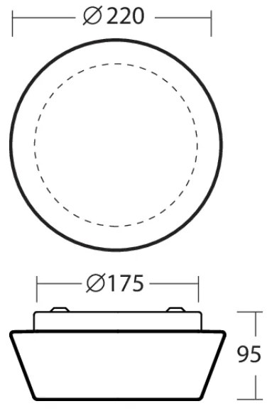 Osmont Crater 1, nástěnné/stropní svítidlo, 1x60W E27, prům.22cm