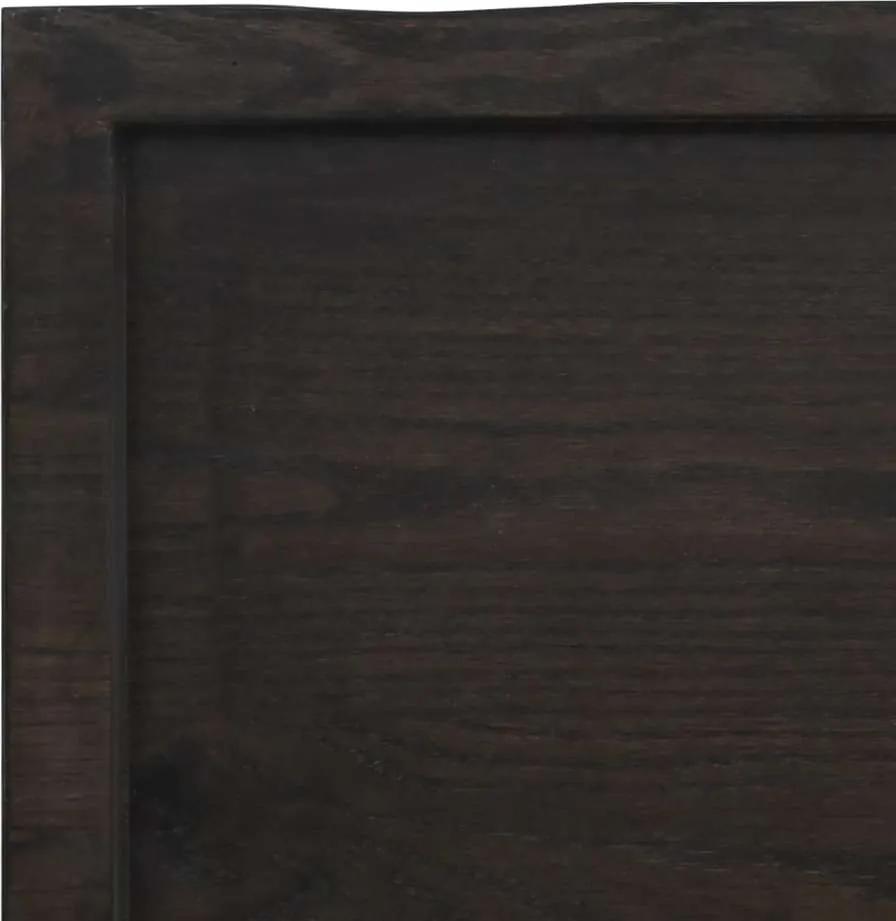 vidaXL Nástěnná police 120x50x(2-6)cm ošetřený masivní dub [363817] Barva: tmavě hnědá