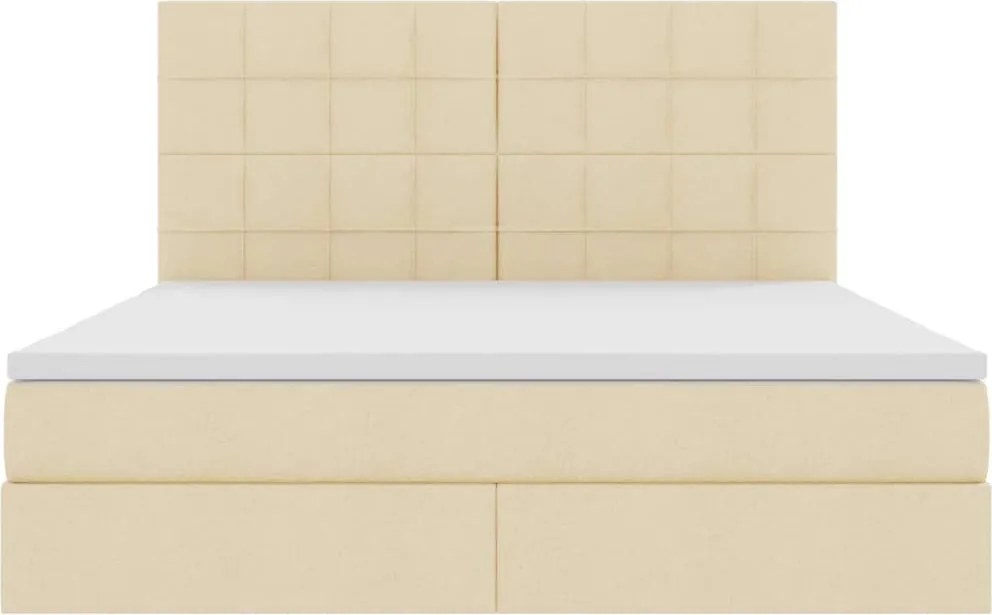 Postel s úložným prostorem a matrací Krémová 160 x 200 cm 3371794