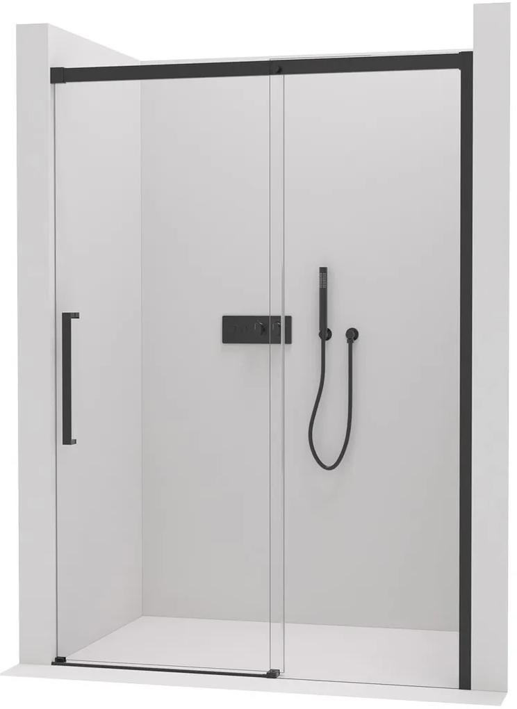 CERANO - Sprchové posuvné dveře Lantono L/P - černá matná, transparentní sklo - 120x195 cm
