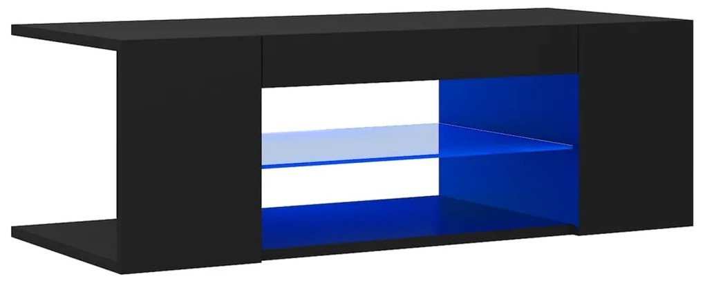 vidaXL Marketos TV skříňka s LED osvětlením černá 90 x 39 x 30 cm