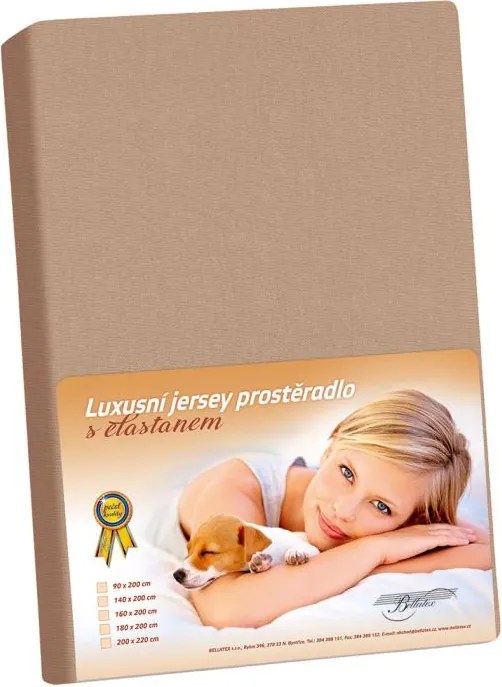 Bellatex Jersey LUX Hnědá 90x200 cm