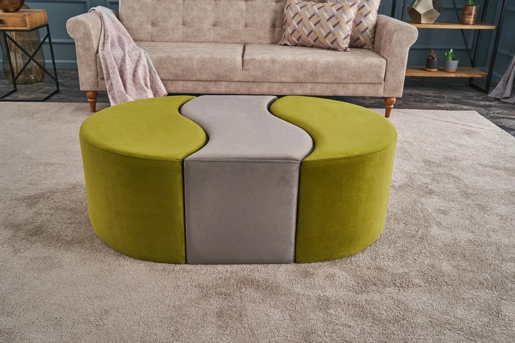 Atelier del Sofa Taburet Alya Puf - Green, Mink, Zelená, Norková