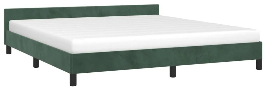 Rám postele s čelem tmavě zelený 180x200 cm samet,  347588