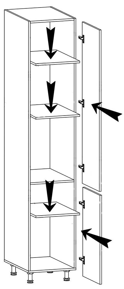 PROVENCE k | vysoká skříňka D40SP-P potravinová | PRAVÁ | 40 cm | SOKL v CENĚ | bílá/andersen