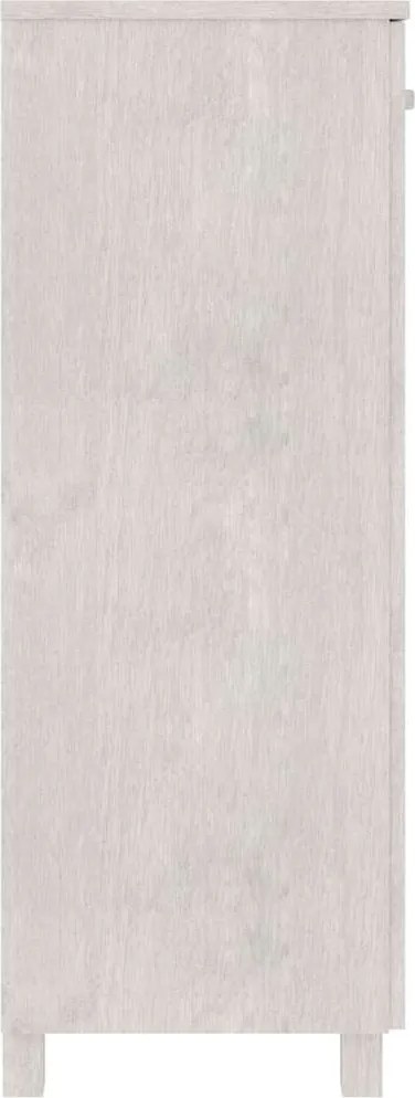Botník HAMAR bílý 85 x 40 x 108 cm masivní borovice 340517