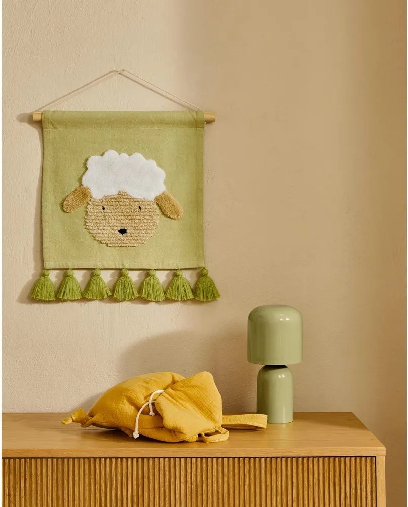 Zelená stolní lampa s kovovým stínidlem (výška 28 cm) Monze – Kave Home