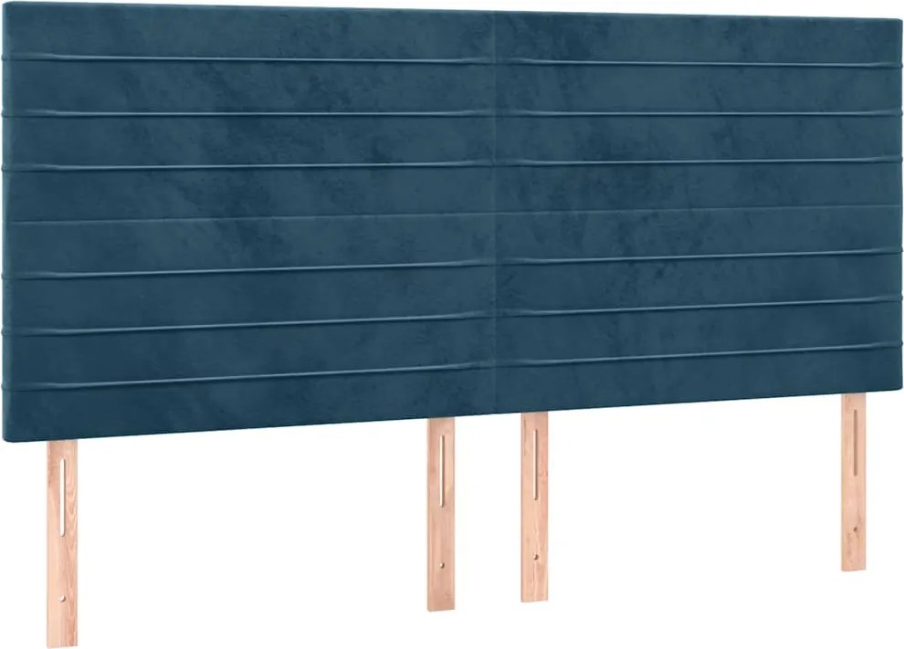 Box spring postel s matrací tmavě modrá 160x200 cm samet 3137915
