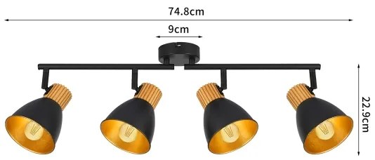 Brilagi - Bodové svítidlo ODENSE 4xE14/10W/230V kaučukovník/černá