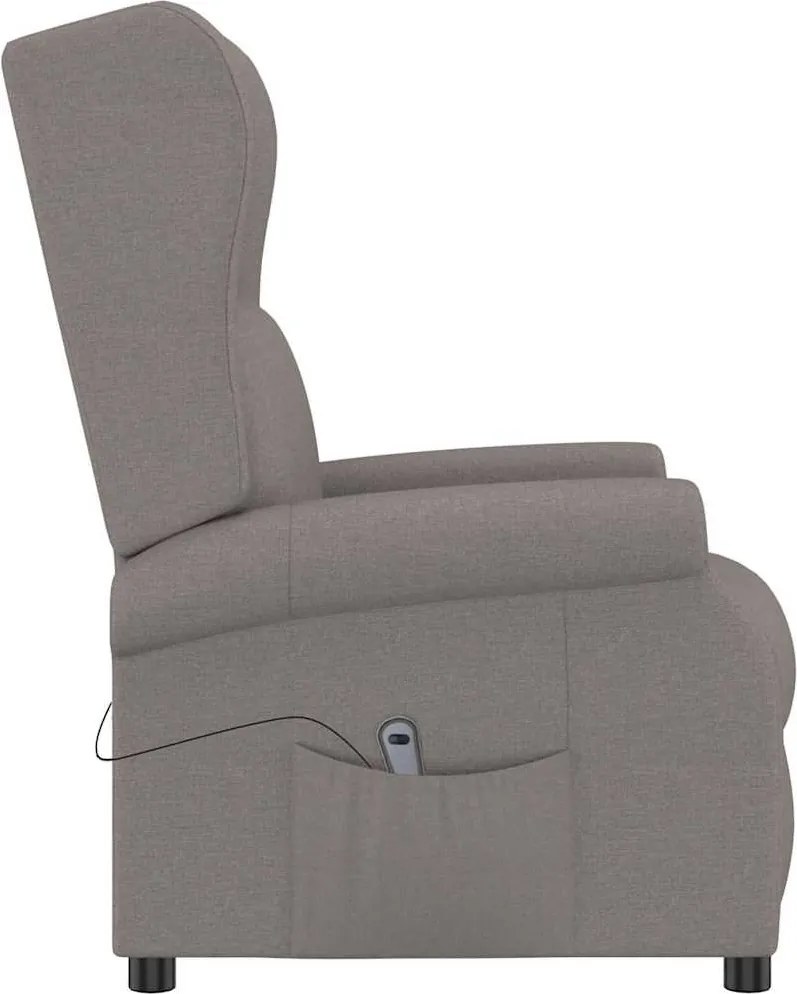 Elektrické polohovací křeslo ušák taupe textil 3098327