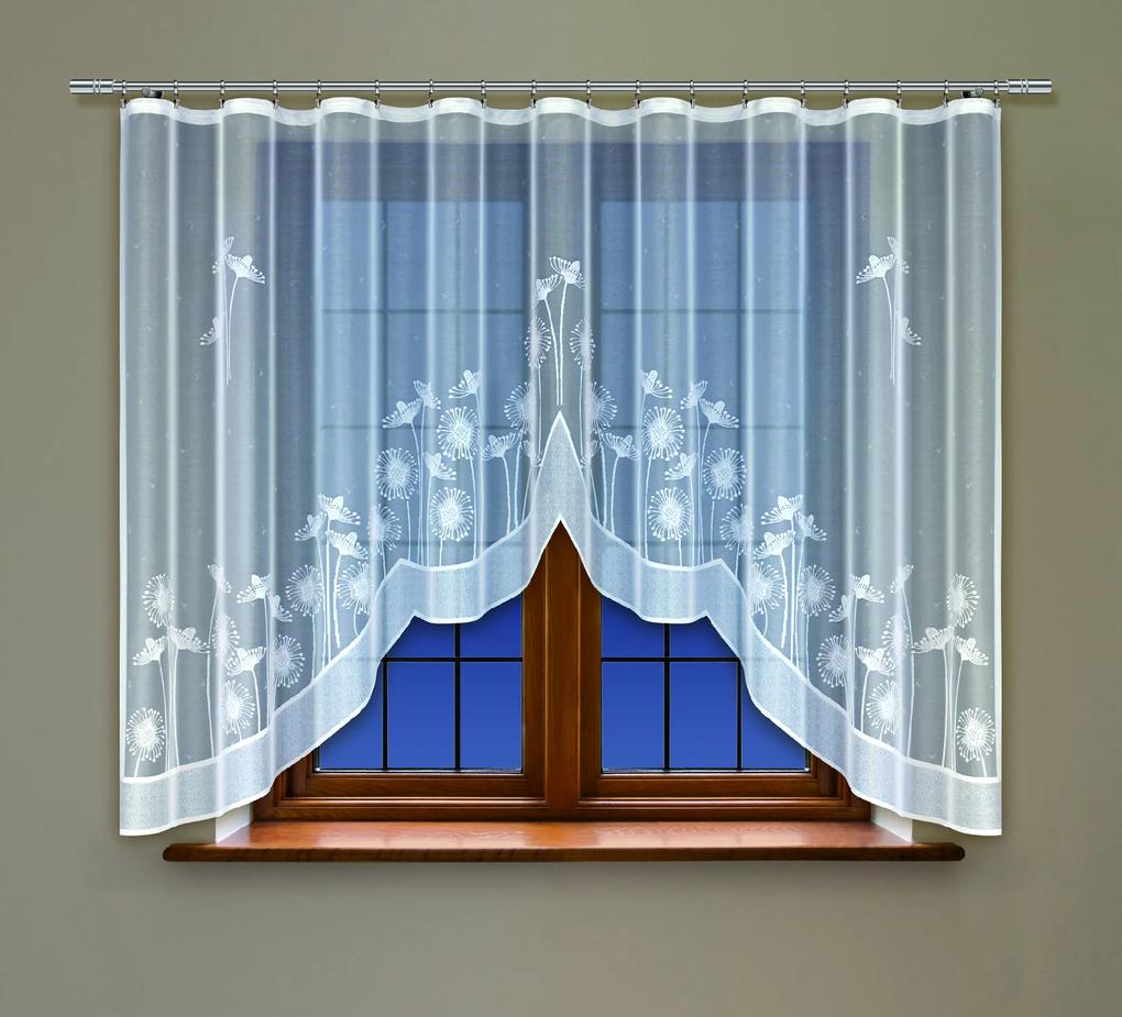 Moderní oblouková záclona Gloria 160x300 cm, bílá
