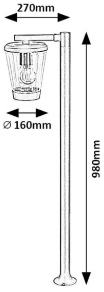 Rabalux 7269 - Venkovní lampa SAVANO 1xE27/40W/230V IP44