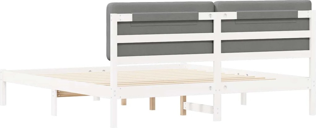 Rám postele s čalouněným čelem s čelo Světle šedá 200 x 200 cm 3405566