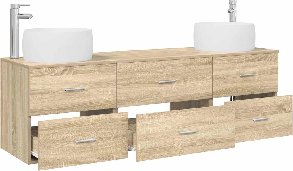 Sada koupelnového nábytku 3 ks Dub sonoma 49,5 x 44,5 x 66 cm 3405917