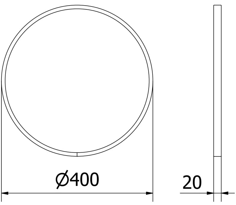 Mexen Loft, kulaté koupelnové zrcadlo 40 cm, barva rámu černá matná, 9850-040-040-000-70