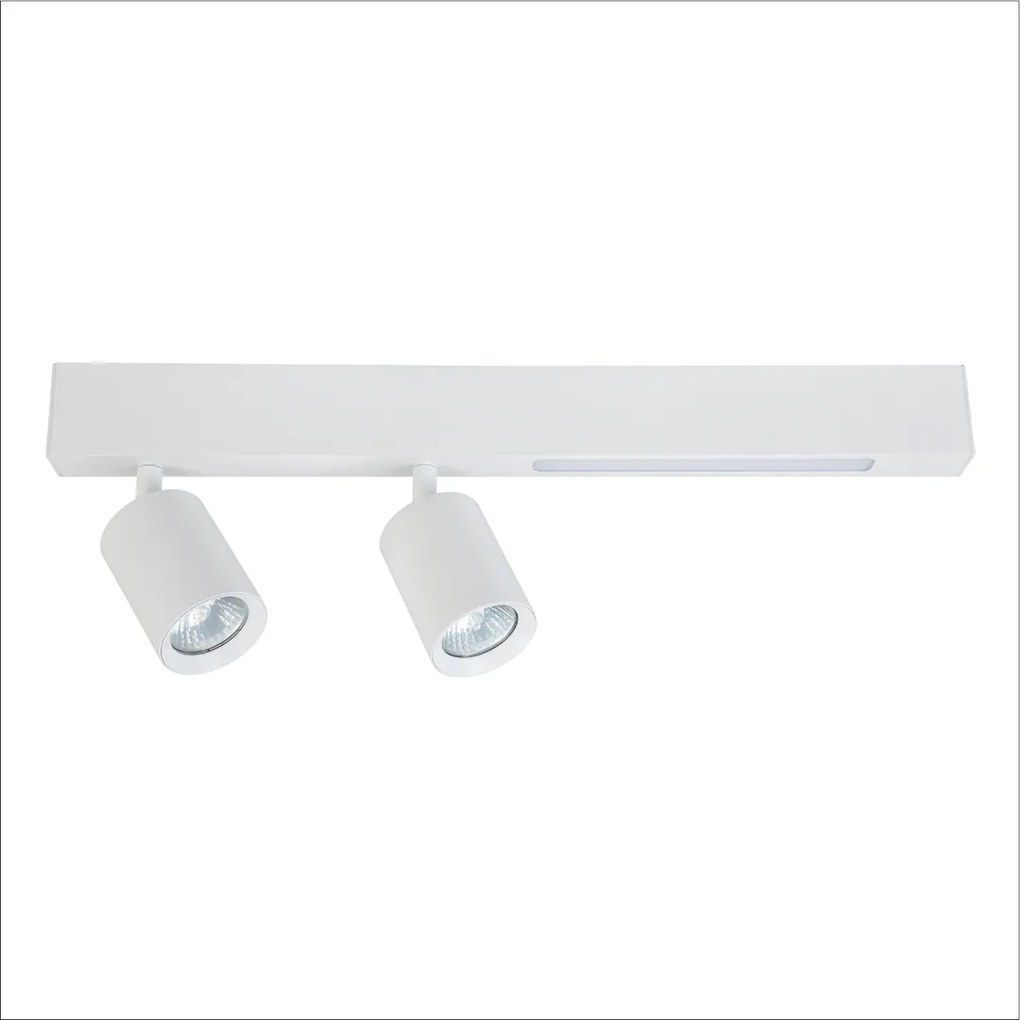 Stropní svítidlo Magnet, 2x bílé kovové stínítko + 1x LED 5W, w