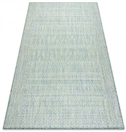 Dywany Łuszczów, Kusový koberec Sion Sisal Aztec 22184 green/blue/ecru – na ven i na doma, 120x170, zelená, chodba / předsíň