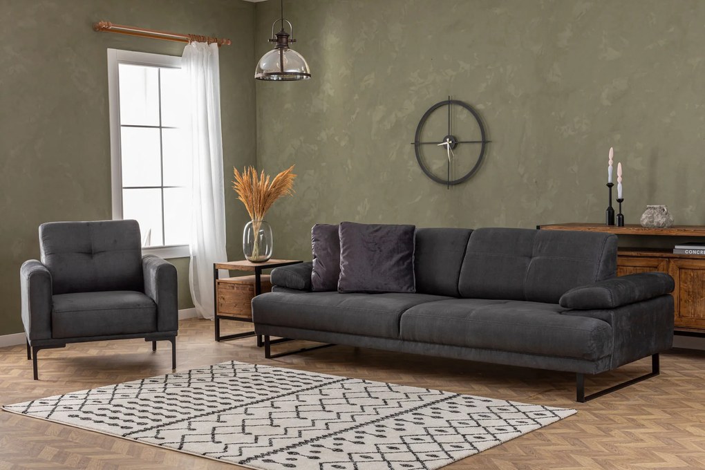 Hanah Home Třímístná pohovka MUSTANG antracitová 560ARE1355