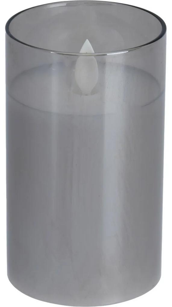 LED svíčka ve skle Agide, reálný plamen, 7,5 x 12,5 cm, teplá bílá
