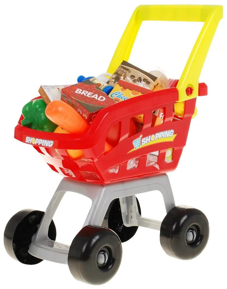 Dětský supermarket s nákupním vozíkem zelený