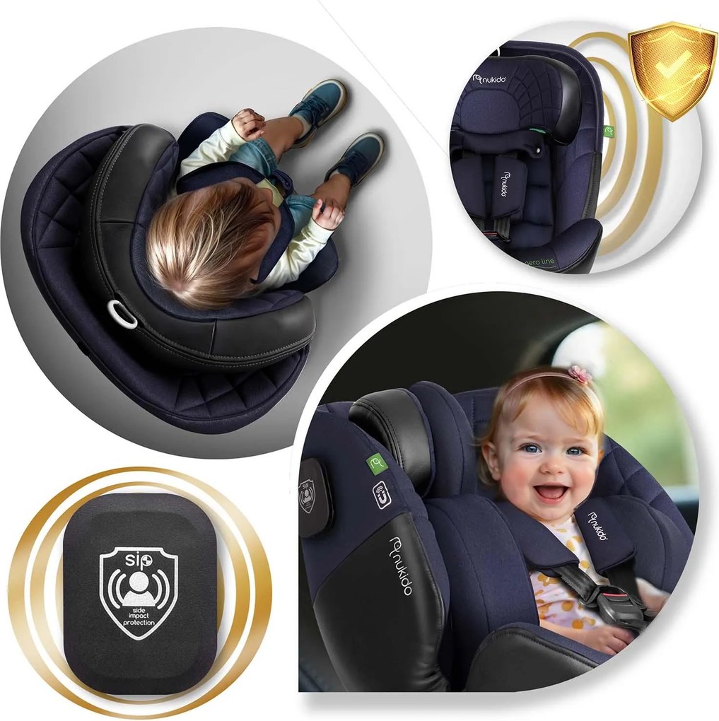 Autosedačka ISOFIX, 0-36kg, tmavě modrá | Nukido Prestige