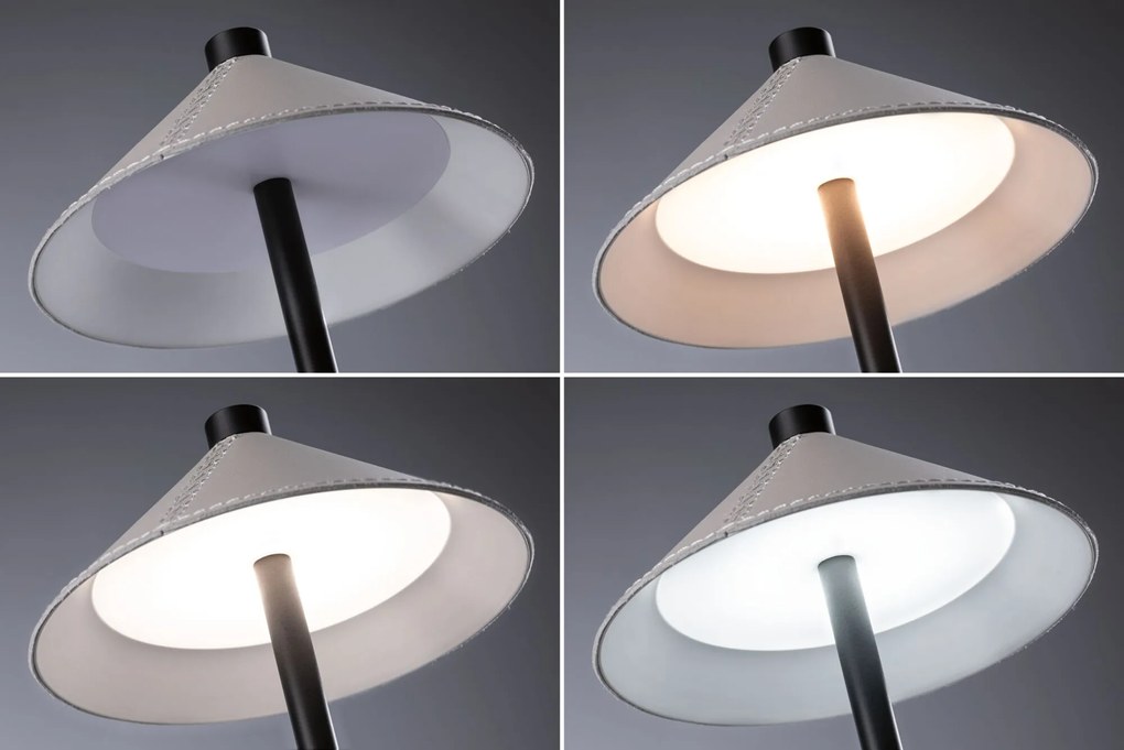 Paulmann 71176 Pellini, béžová stolní lampička na baterii, 2W LED 3000-6500K, výška 37cm