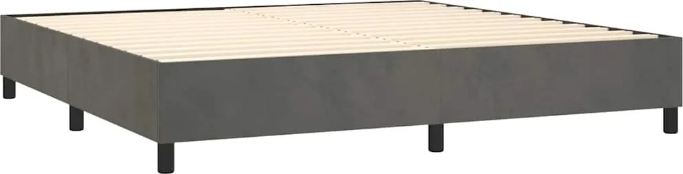 Box spring postel s matrací tmavě šedá 200x200 cm samet 3129112